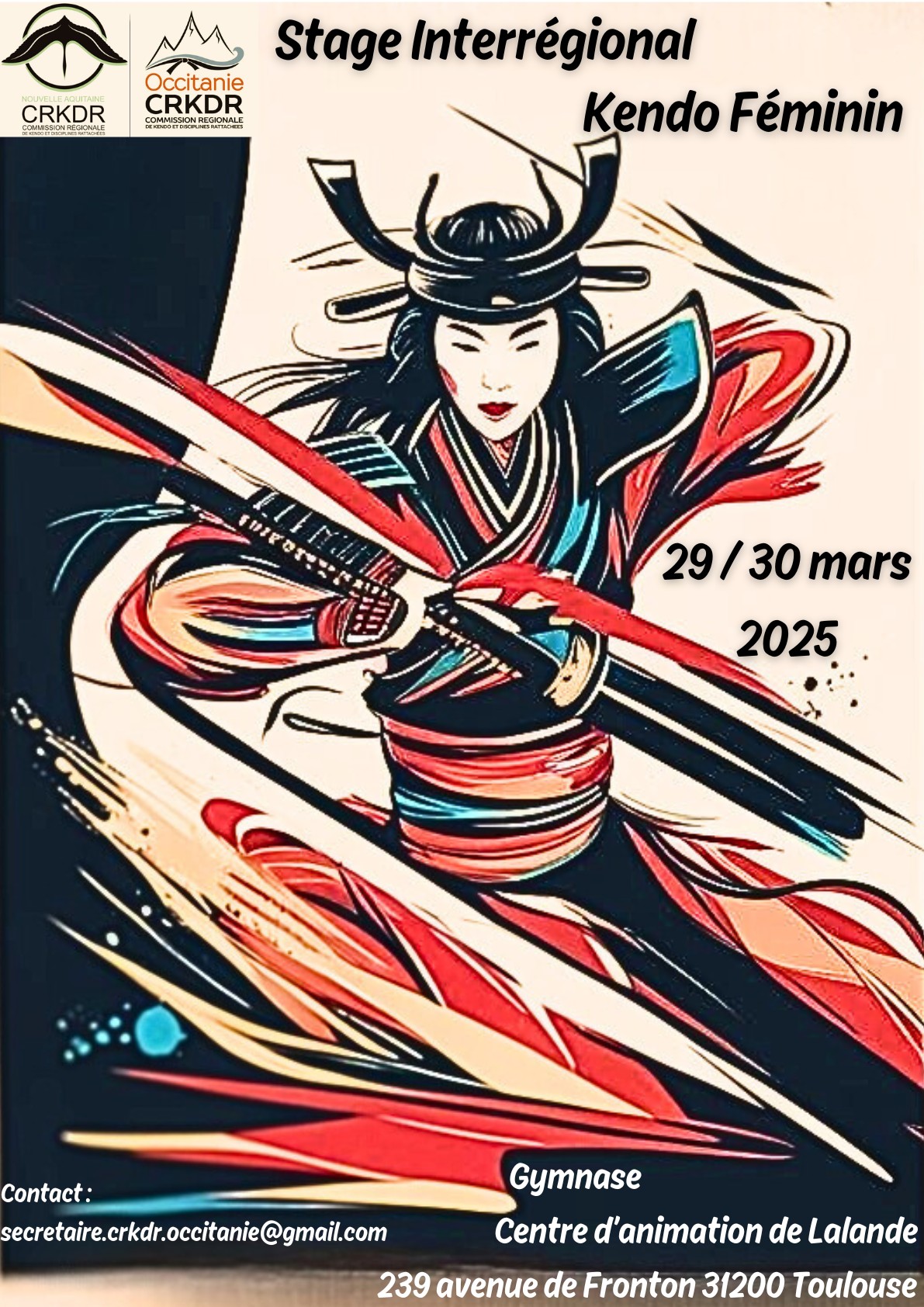 Stage féminin inter-régional 29/30 mars 2025 - CRKDR Nouvelle Aquitaine